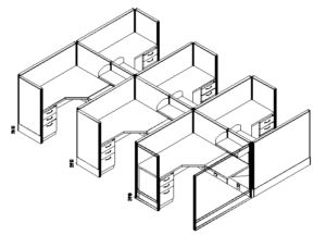 50″h X 5′ X 5′ Cubicles - NJ Office Furniture Depot